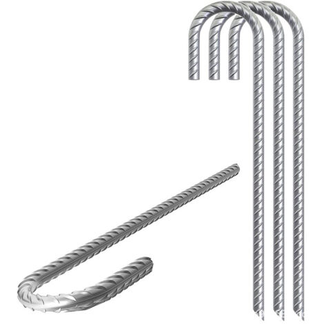 Pack 6 piquets d'armature galvanisés piquets d'ancrage à crochet en J ...