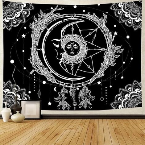 Soleil et Lune Tenture Murale Psychedelique Tapisserie, Drap Mural ...