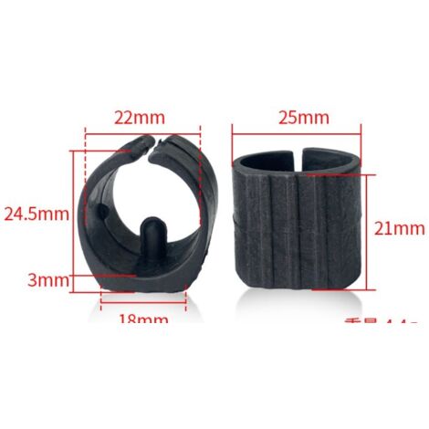 20x Embout de Chaise Noir Tube Rond avec Ergot à Clipser Patin Forme U ...