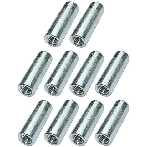 SHINING HOUSE Lot de 10 écrous manchons de jonction M6x30x10mm filetés ...