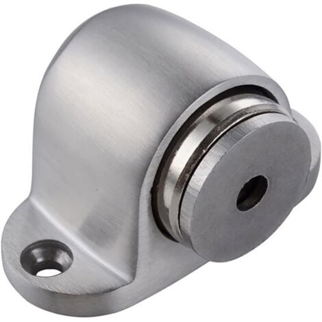 Butoir de porte magnétique , en métal brossé - Sur pied