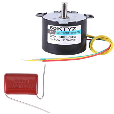 Eosnow Moteur synchrone à aimant permanent AC220 V 10 W 0,5 A, rotation horaire/antihoraire 2,5 ...