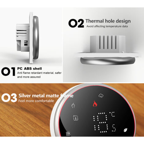 Eosnow Thermostat Programmable pour chauffage électrique, Base ronde ...