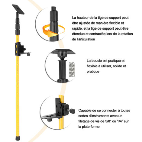 Tige de support de niveleur en aluminium Support de tige télescopique ...