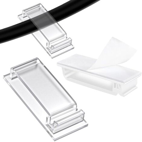 Lot de 30 Clips Câbles, Cable Adhesif Rangement de Câble, Attache Câble ...