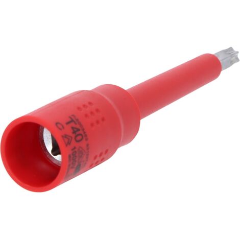 KS-Tools 118.3826 3/8" Isolierte Bit-Stecknuss T40 122 mm