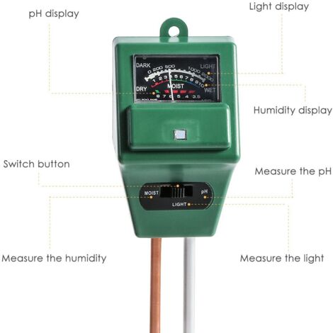 Digital testeur de pH du sol, 3 en 1 PH l'humidité Sonde de capteur de ...