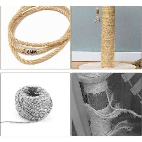 Corde En Jute Pour Arbre À Chat - 6 Mm (50 M) - Corde En Chanvre ...