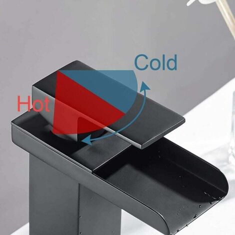 Robinet Salle de Bain Robinet Lavabo Noir Mat Mitigeur Lavabo pour ...