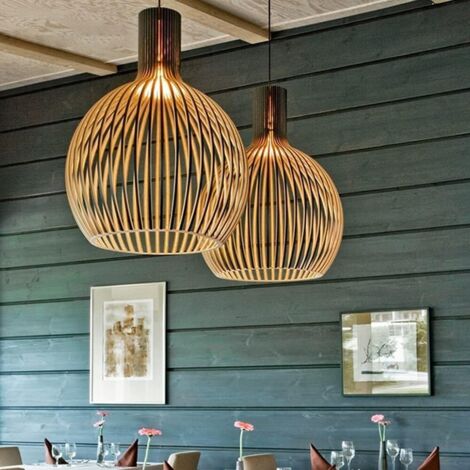 Lustre, Nordic Classical Round Globe Basket Pendant Light Large Bamboo ...