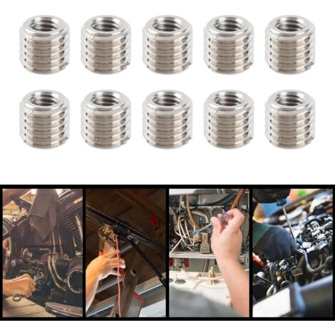 10 Pièces Insérer L'écrou Réducteur de Réparation M6 X 1.0 Femelle et ...