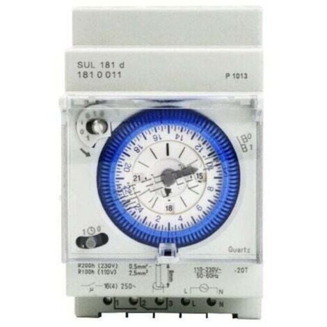 Minuterie mécanique analogique 110–220 V, programmable sur 24 heures ...