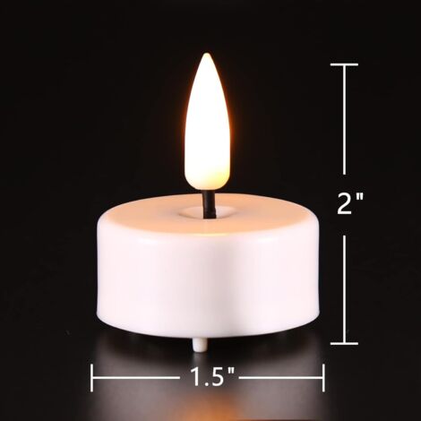 Bougies chauffe-plat LED lumineuses et réalistes avec minuterie, piles ...