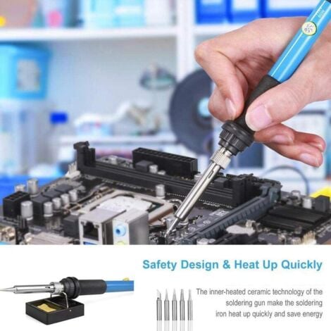 Kit de fer à souder, outil de soudage à température réglable 60W pour l'électronique, avec pompe ...