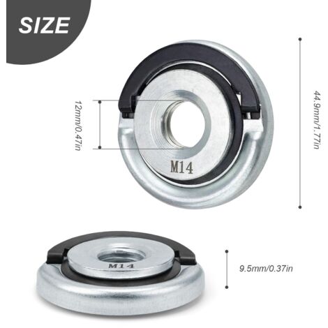 2 Pièces Écrou de Serrage Rapide m14, Écrou Serrage Rapide Meuleuse D ...
