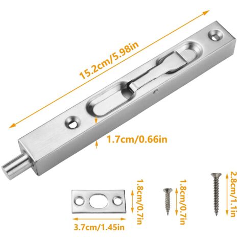 2 Pièces Loquet Caché de Porte, Loquets Coulissants de Porte 15cm ...