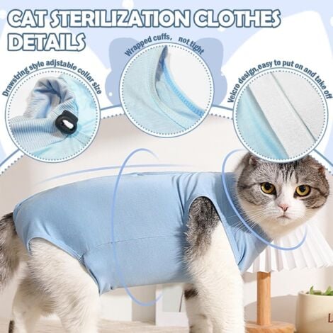 4-7kg Gilet de RéCupéRation de Chat, Body Chat Post Operatoire Femelle ...