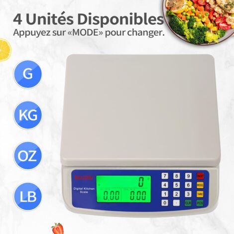 Balance de cuisine électronique 30 kg Balance alimentaire numérique ...