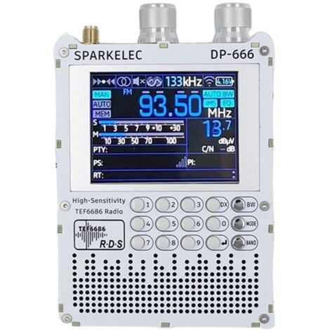 DP-666 TEF6686 Band Full Band Radio Radio 2,8 Pouces Scran Tactile Récepteur Haute Sensibilité ...