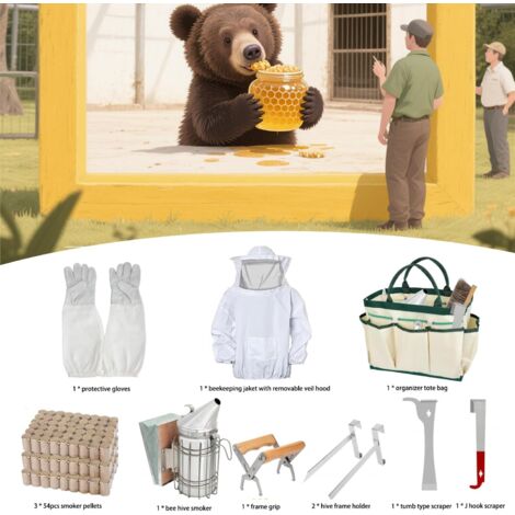 Kit Apiculture 24 Pièces avec Combinaison de Protection Matériel ...