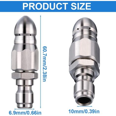Buse de nettoyage haute pression en acier inoxydable pour déboucher les ...