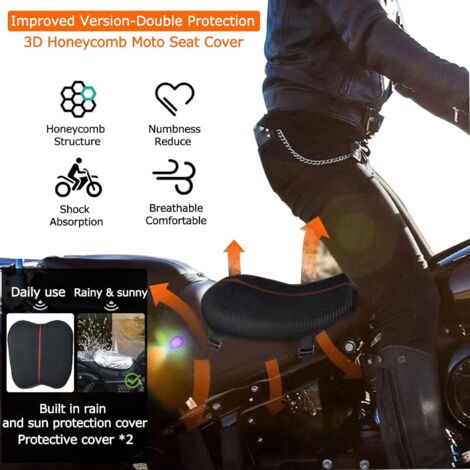 Coussin d'assise de moto en gel 3D avec structure en nid d'abeille avec ...