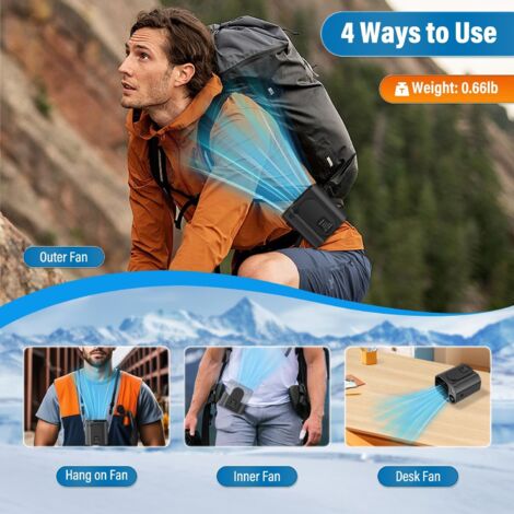 Ventilateur de taille, portable ventilateur à clip avec 3 vitesses ...