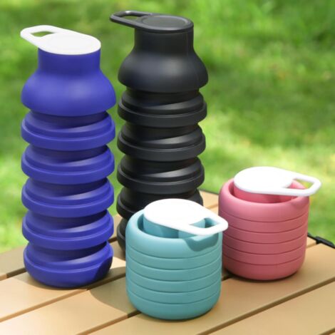 Gourde pliable en silicone – Gobelet réutilisable et étanche pour la ...