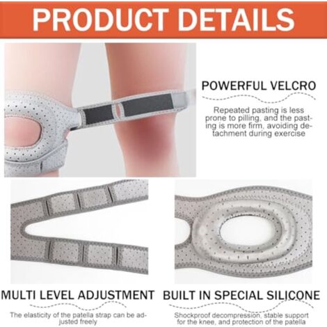 Bandage de genou pour ménisque et ligaments, thérapeutique et ajustable ...