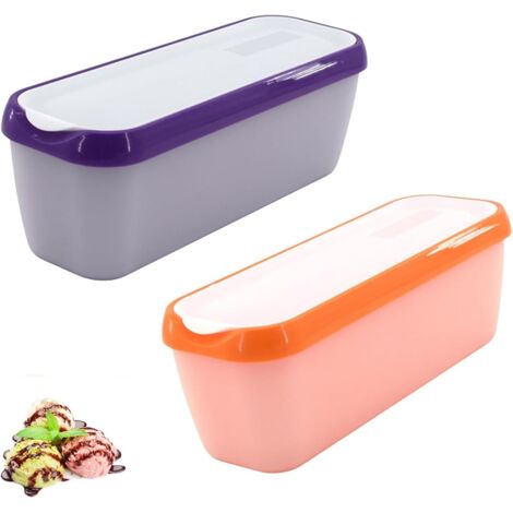 2 Pièces Récipients à Crème Glacée, Récipient à Glace Réutilisable de 1 ...