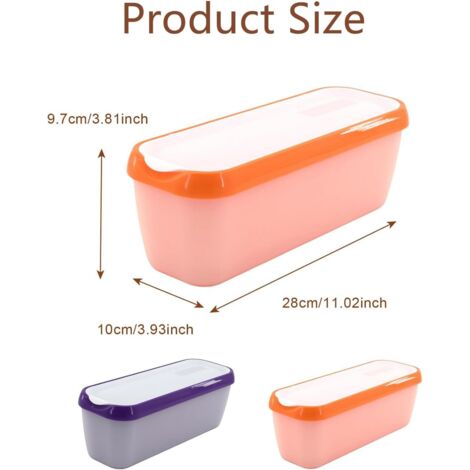 2 Pièces Récipients à Crème Glacée, Récipient à Glace Réutilisable de 1 ...