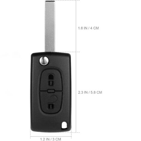Folding key shell compatible with CE0536 for Peugeot 207, 307, 308, 407 ...