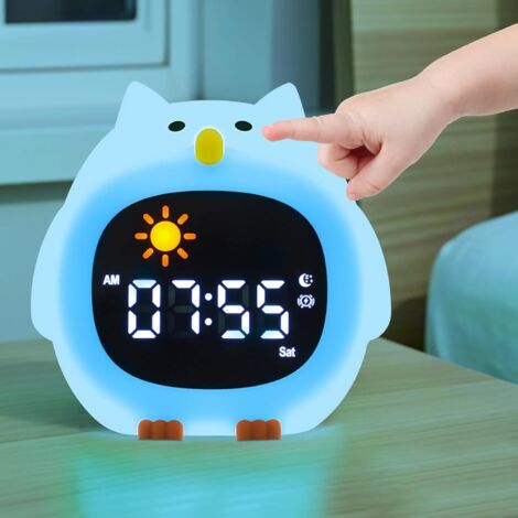 Hibo Baby Sleep Learning Alarm Clock, Anti-Drop Night Light for Kids ...
