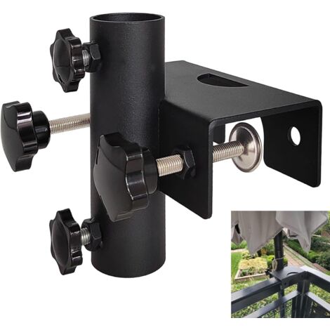 Robust parasol base for balconies, garden fences and terraces, clamp ...