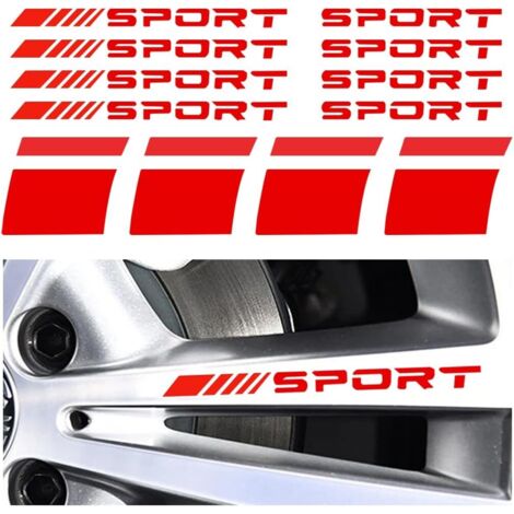 12PCS Reflective Car Wheel Rim Stickers, Sport Tire Logo Emblem Stripes ...