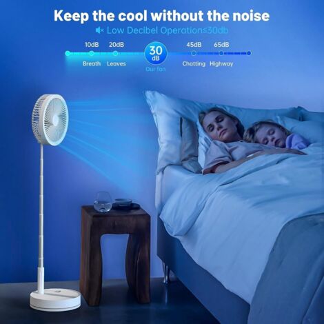 Quiet Portable Floor Fan with Remote Control, 9 Inch Foldable Floor ...