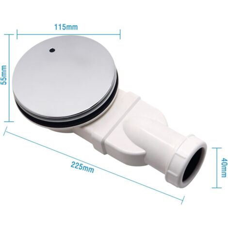 Low shower drain, 90 mm, 33 l/water flow rate, shower tray siphon, anti ...