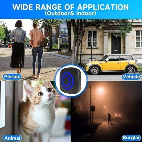 Motion Sensor Doorbell, Outdoor Wireless Doorbell Kit with Infrared ...