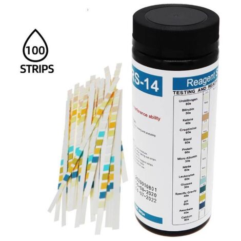 100 Urs-14T urine test strips, 14 parameters