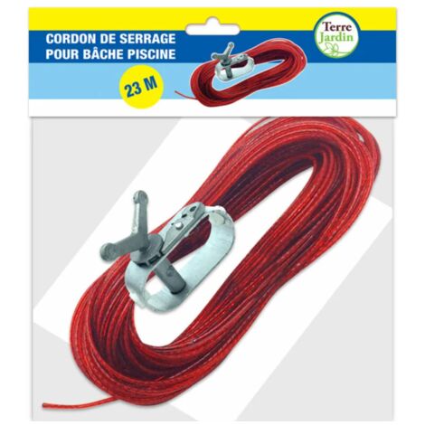 Tension cable with tensioner for pool cover