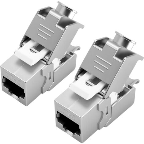 2-pack CAT 7 Keystone RJ45 socket modules for LAN cables, 10 Gbit/s at ...