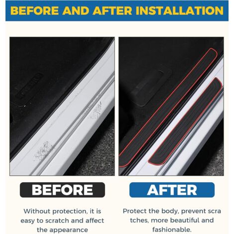 4-piece set of door sill protectors, adhesive film for protecting door ...
