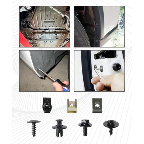 64-piece set of mounting clips for fender screws and nuts, automotive ...