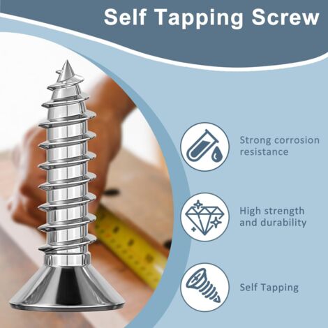 3x30 stainless steel wood screws, Torx countersunk head, stainless ...