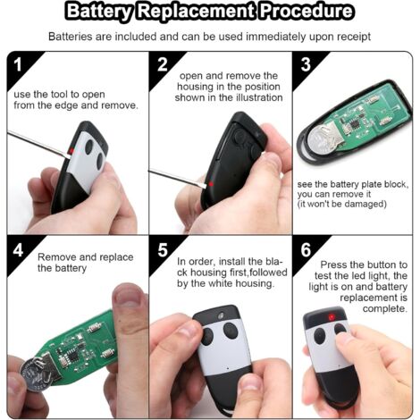 2-pack 433.92 MHz gate remote control for Cardin S449 QZ1 S449 QZ2, 2 ...
