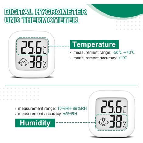 Set of 4 mini digital thermometers with switch, LCD hygrometer ...