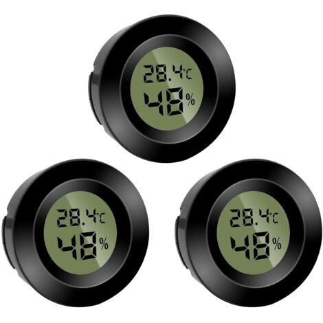 Set of 3 mini round thermometers with hygrometer function – temperature ...