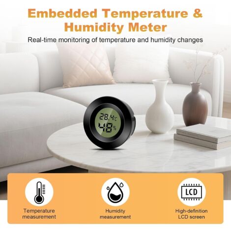 Set of 3 mini round thermometers with hygrometer function – temperature ...
