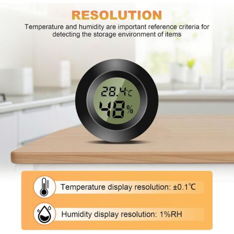 Set of 3 mini round thermometers with hygrometer function – temperature ...