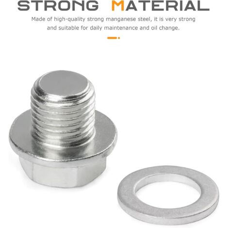 Universal oil drain plug for cars, oil drain plug with sealing ring ...